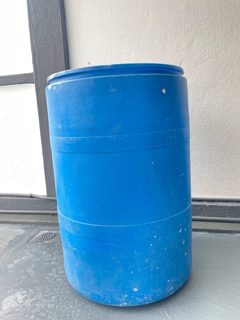 Tong drum plastic 120 liter / Blue drum plastic / Bekas Tong, Furniture ...