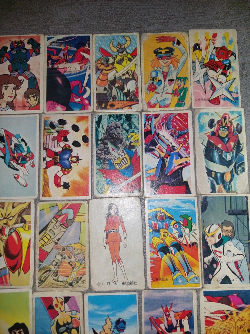 Vintage RARE Japanese cards super robot, sentai, toei animation, etc ...