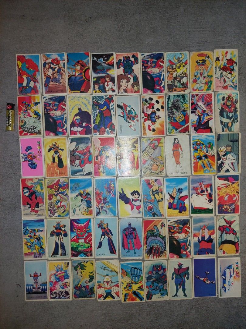 Vintage RARE Japanese cards super robot, sentai, toei animation, etc ...