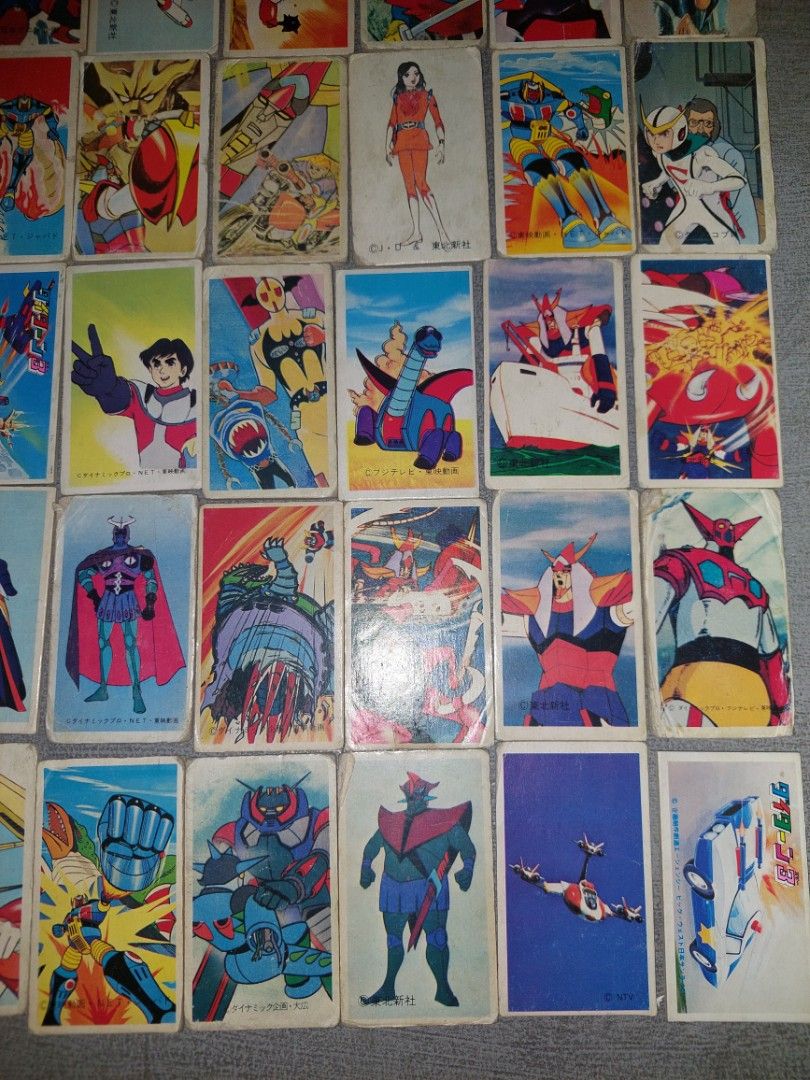 Vintage RARE Japanese cards super robot, sentai, toei animation, etc ...