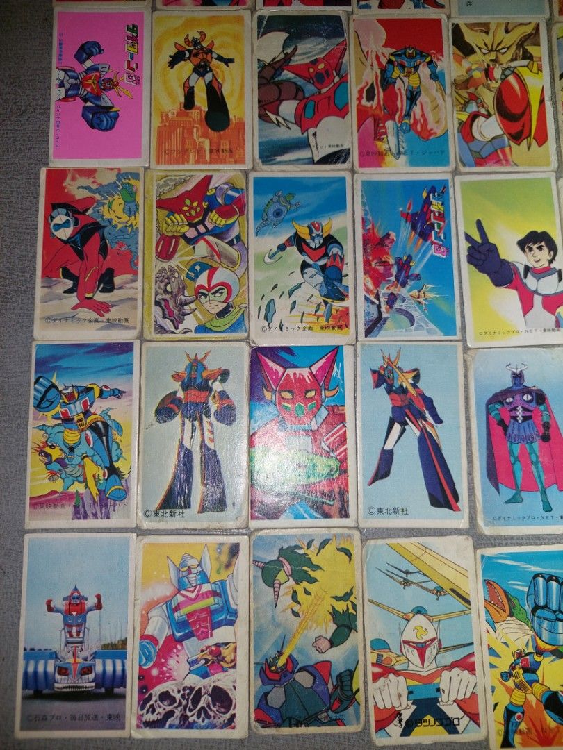 Vintage RARE Japanese cards super robot, sentai, toei animation, etc ...