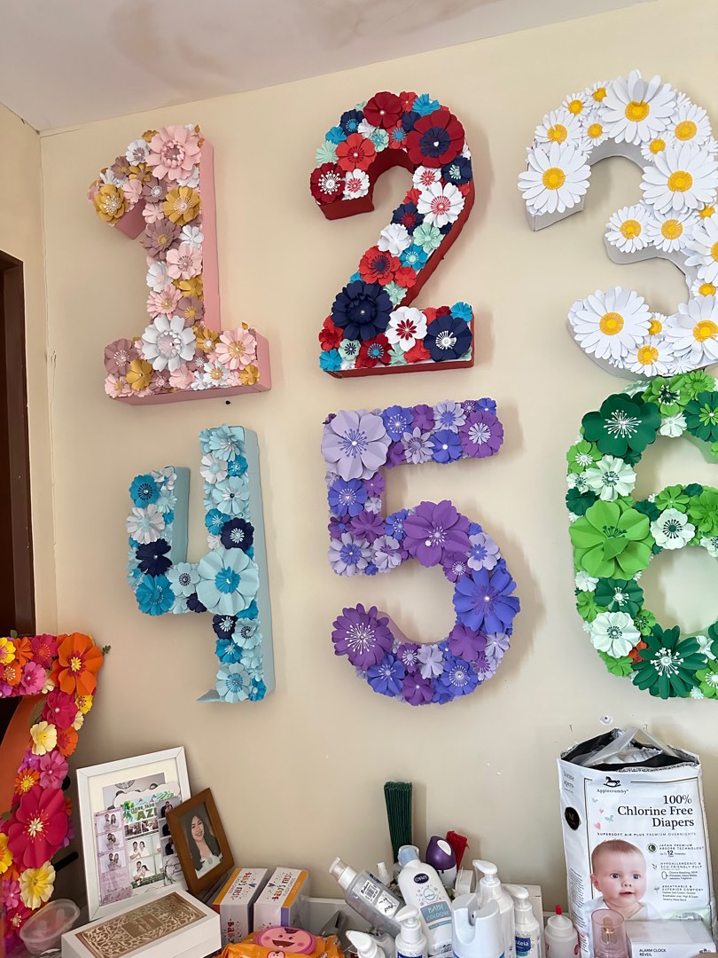 3D number standee for monthly milestones, Babies & Kids, Baby Nursery ...