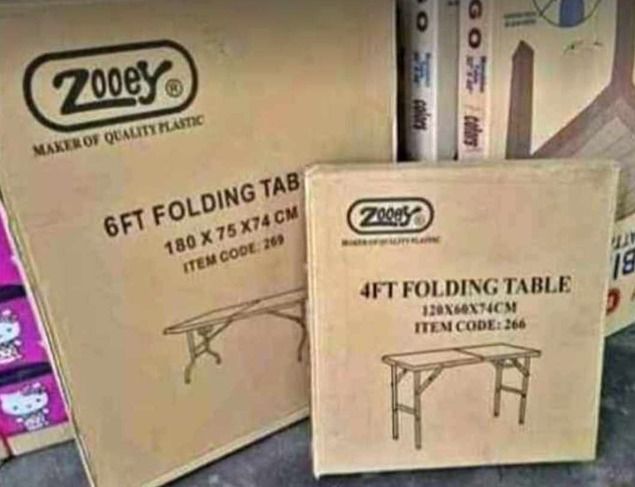 4FT & 6FT RATTAN FOLDING TABLES- ZOOEY, Furniture & Home Living ...