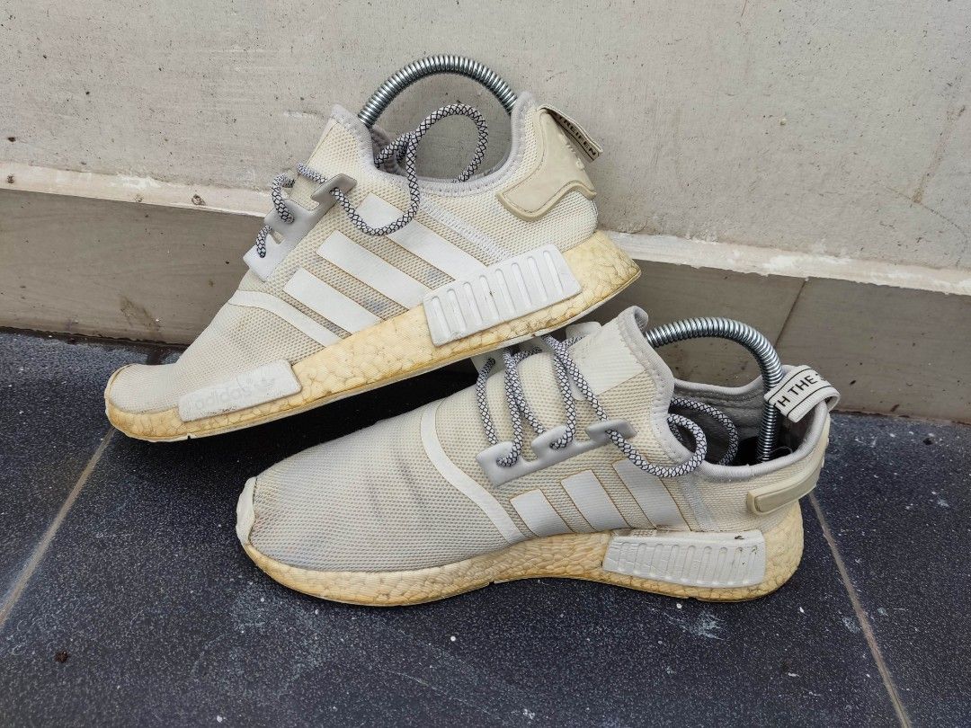 adidas nmd triple white shoes running sepatu lari putih tinggi tali ...
