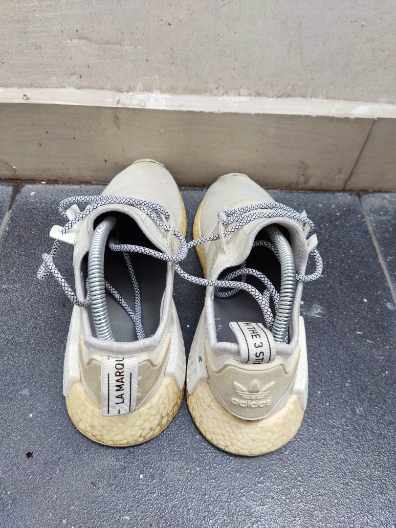 adidas nmd triple white shoes running sepatu lari putih tinggi tali ...