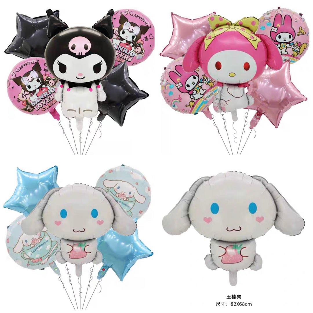 [Avail] Sanrio Theme Kuromi Melody Cinnamoroll Foil Balloons Set ...