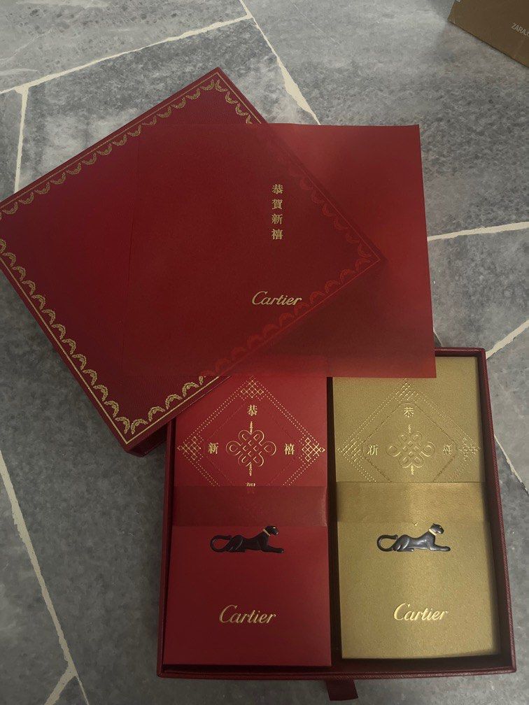 Cartier Angpau Red & Gold Packet Full Set Box, Hobbies & Toys ...