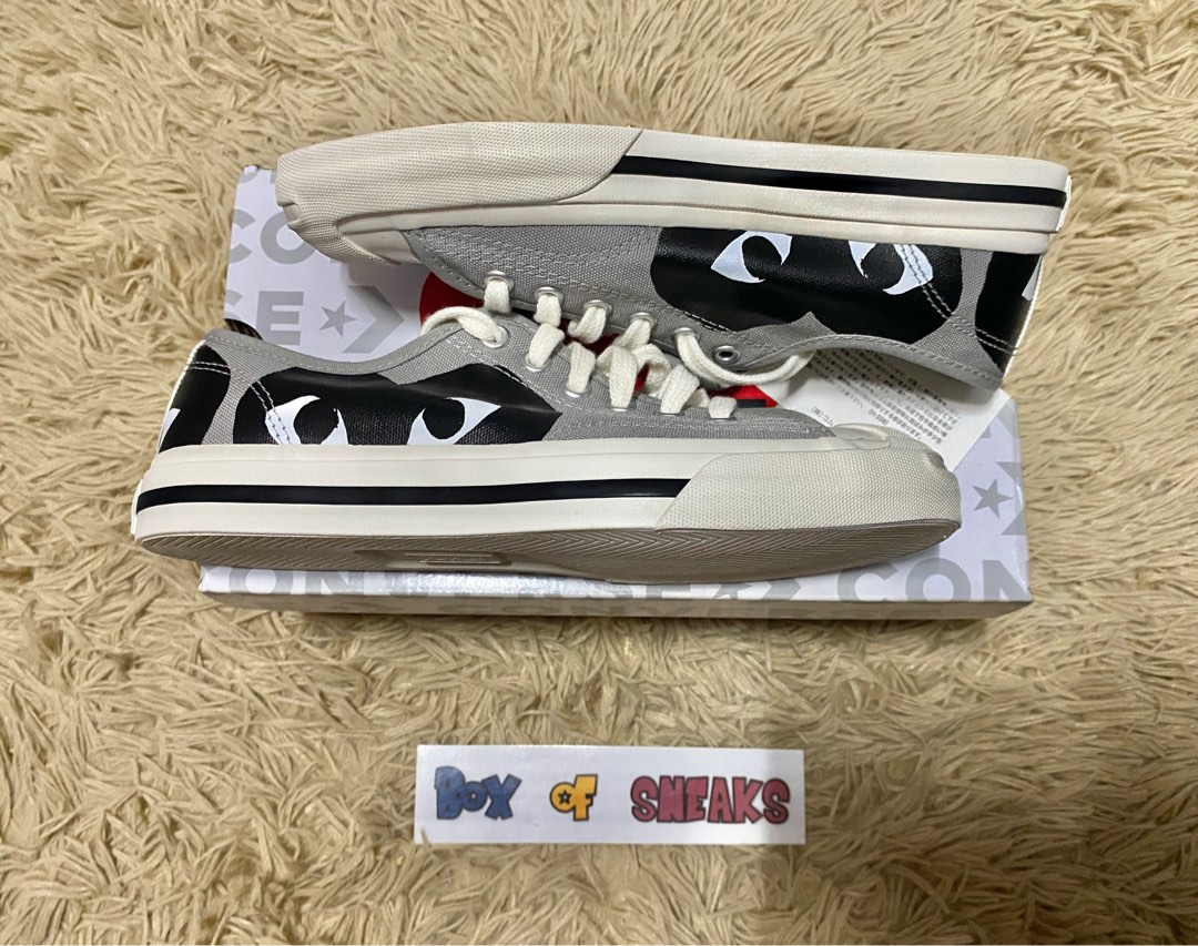 Converse x CDG "Grey Single Peep", Women's Fashion, Footwear, Sneakers ...