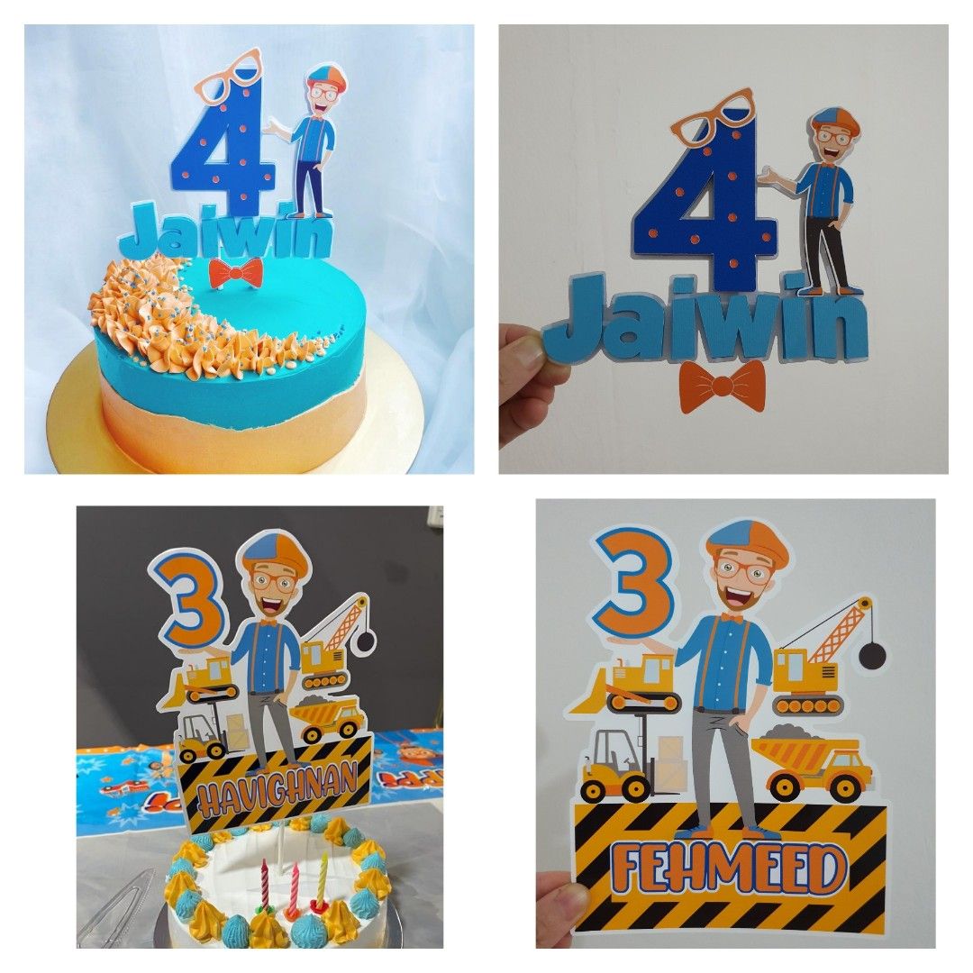 Customised cake topper Blippi, Hobbies & Toys, Stationery & Craft ...