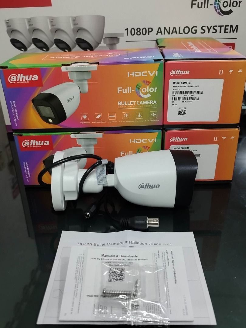 DAHUA FULL COLORED CCTV CAMERA DOME & BULLET, Furniture & Home Living ...