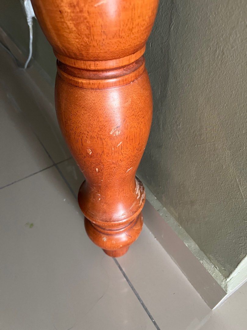 dining table six seater kayu jati, Furniture & Home Living, Furniture ...