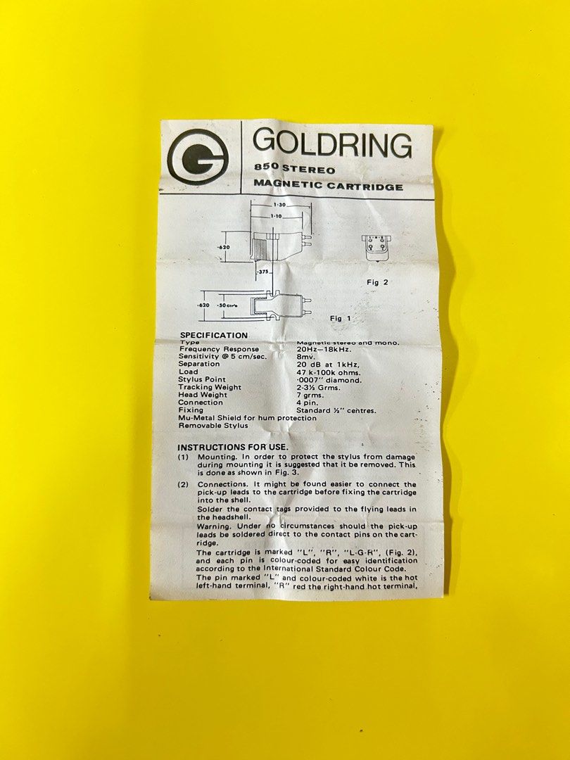 Goldring model:850 stereo magnetic Cartridge (NOS) made in England, 電腦 ...