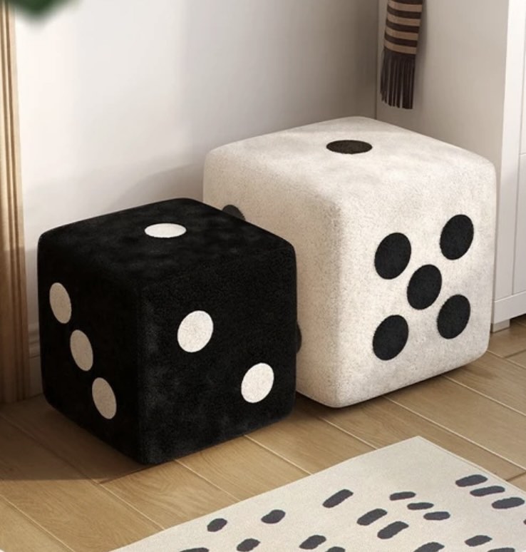 Monochrome Square Roll Rice Cushion Stool, Furniture & Home Living ...