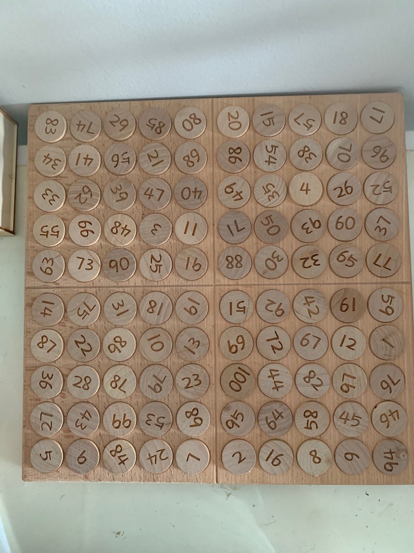 Montessori Math Hundred Frame Board, Babies & Kids, Infant Playtime on ...