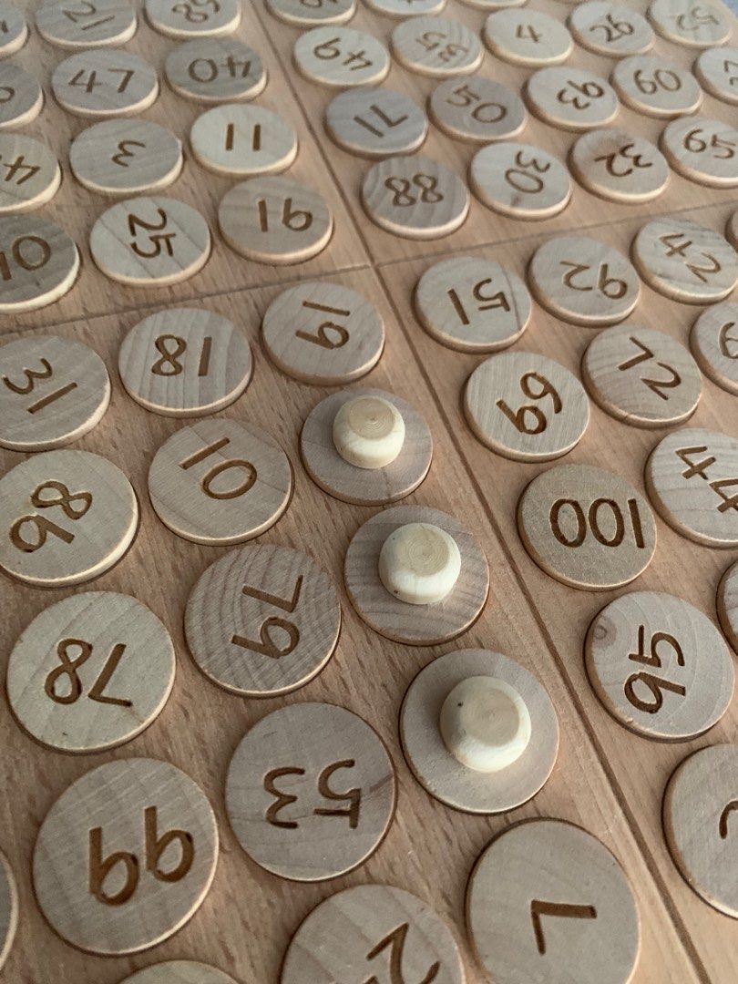 Montessori Math Hundred Frame Board, Babies & Kids, Infant Playtime on ...