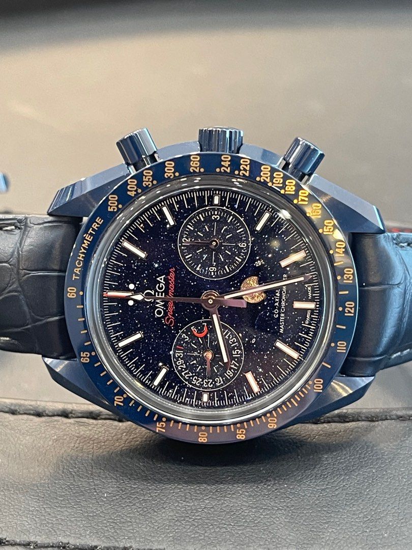 Omega Speedmaster Moonphase Blue Ceramic, Luxury, Watches on Carousell