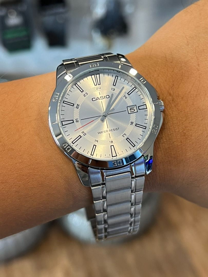 ORIGINAL CASIO Analog Silver Dial Men's Watch MTP-V004D-7C, Luxury ...