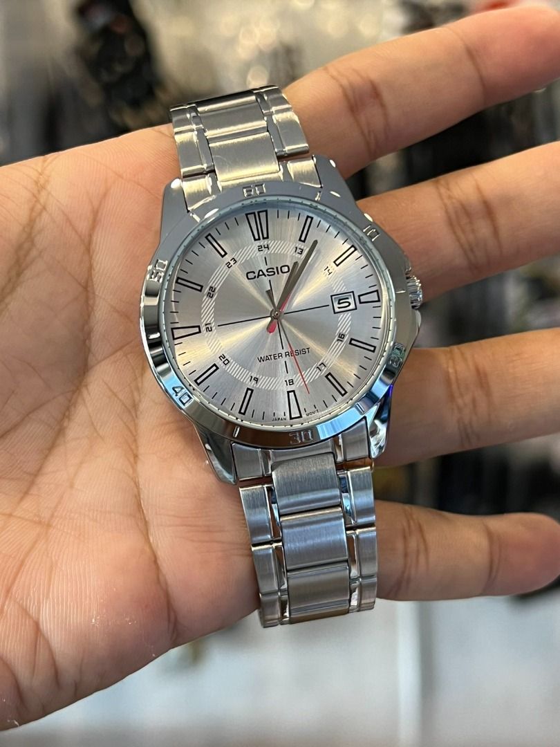 ORIGINAL CASIO Analog Silver Dial Men's Watch MTP-V004D-7C, Luxury ...