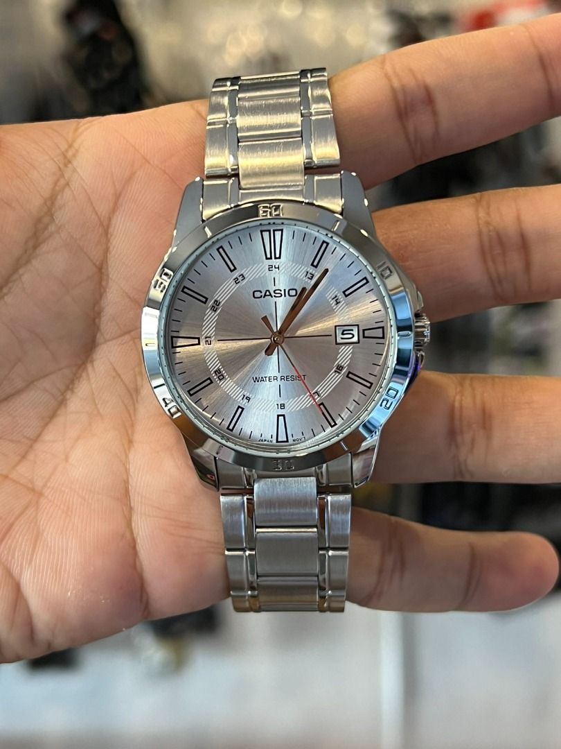 ORIGINAL CASIO Analog Silver Dial Men's Watch MTP-V004D-7C, Luxury ...