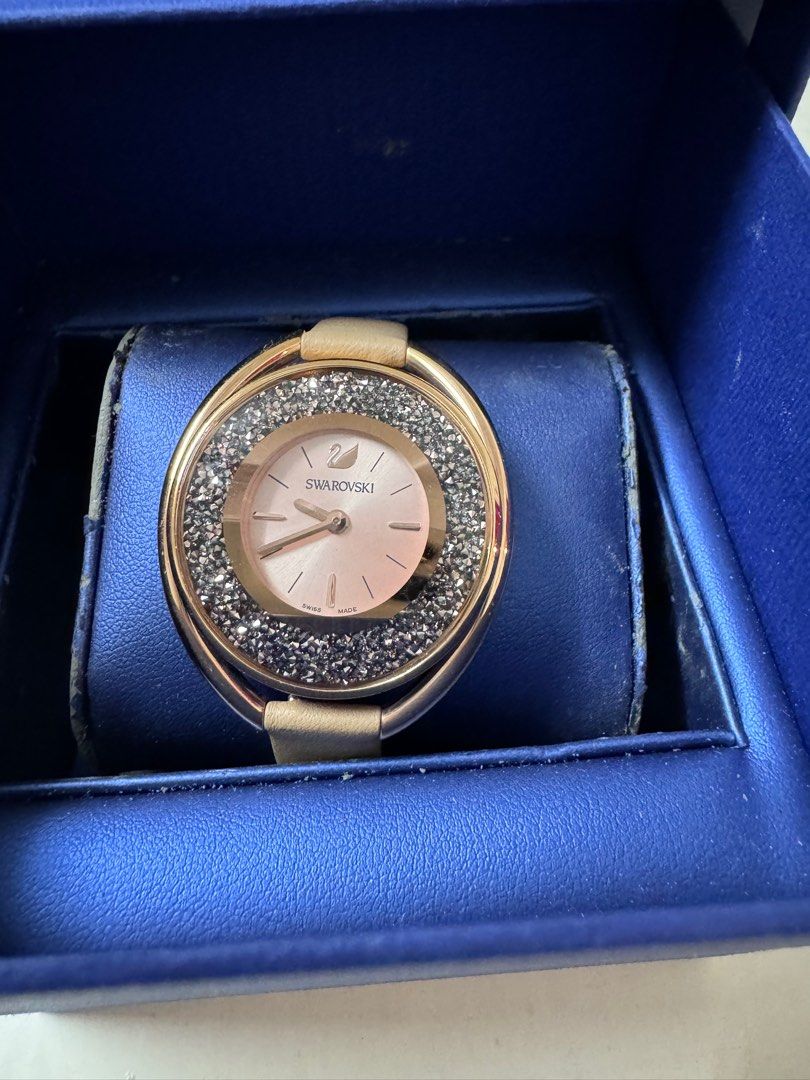 Swarovski watch crystalline oval beige, Luxury, Watches on Carousell