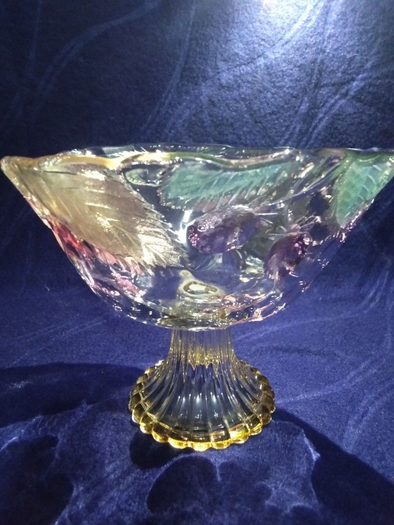 Vintage Footed Glass Compote Candy Dish, Furniture & Home Living, Home ...