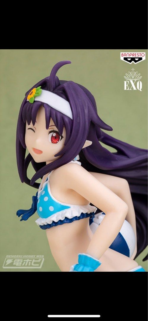 正版 日版 萬代 EXQ 刀劍神域 有紀 水著 泳裝 夏色少女 SAO 長盒 公仔 景品 模型 手辦 玩具 收藏 動漫, 興趣及遊戲, 玩具與遊戲在旋轉拍賣