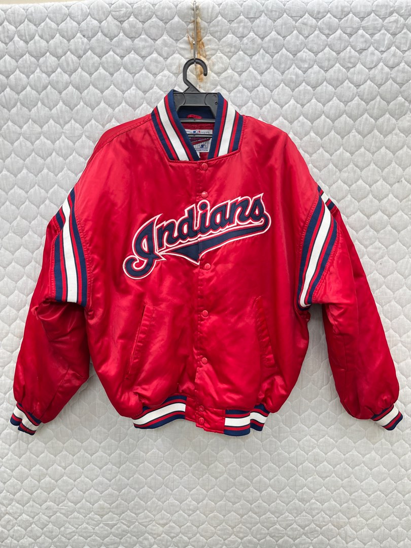 A(19). MLB STARTER INDIANS VARSITY JACKET, Men's Fashion, Coats ...