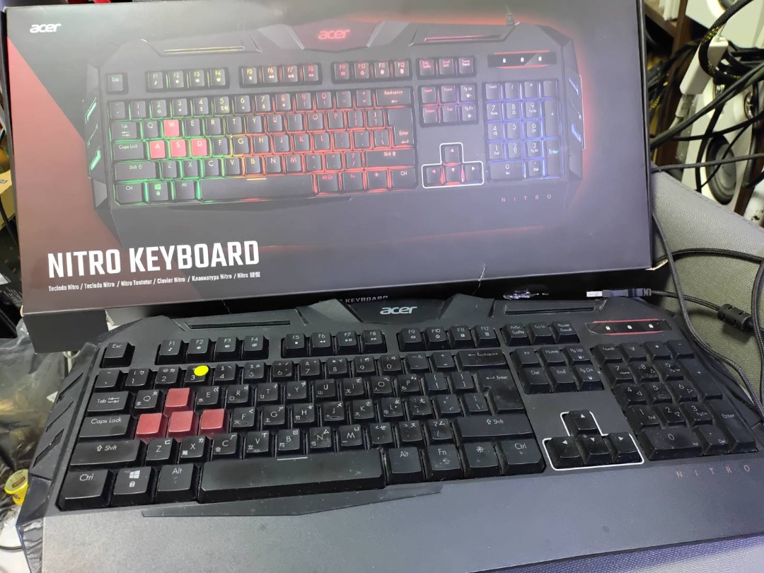 Acer 宏碁 Nitro Keyboard NKB810 電競鍵盤 一數字鍵故障 其餘正常, 電腦及科技產品, 電腦周邊產品, 電腦鍵盤及 ...