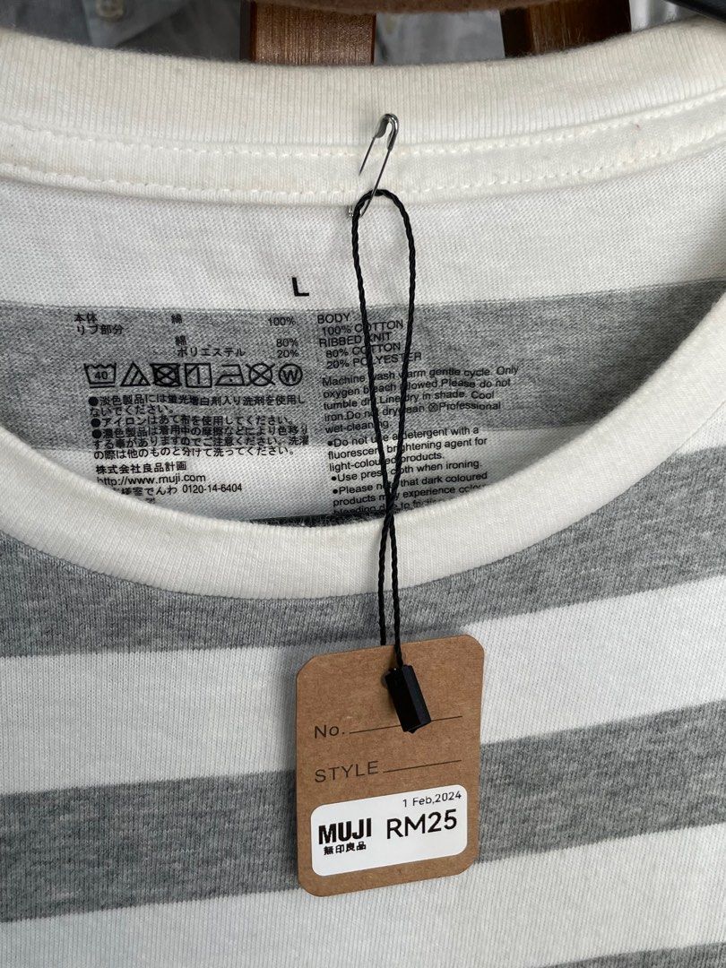 BAJU RAYA Uniqlo Muji GU Tshirt Stripe Belang Pocket Tee Poket, Men's Fashion, Tops & Sets ...