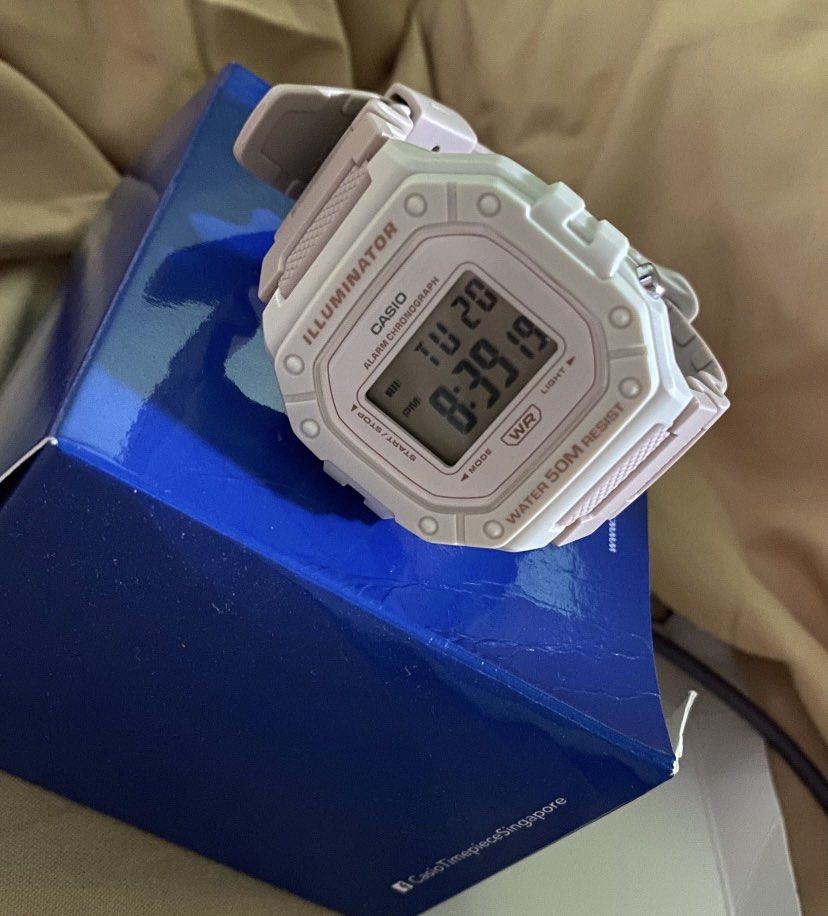 Casio Illuminator Wr 50m W-218HC-4A2 Pink Resin Watch, Women's Fashion ...