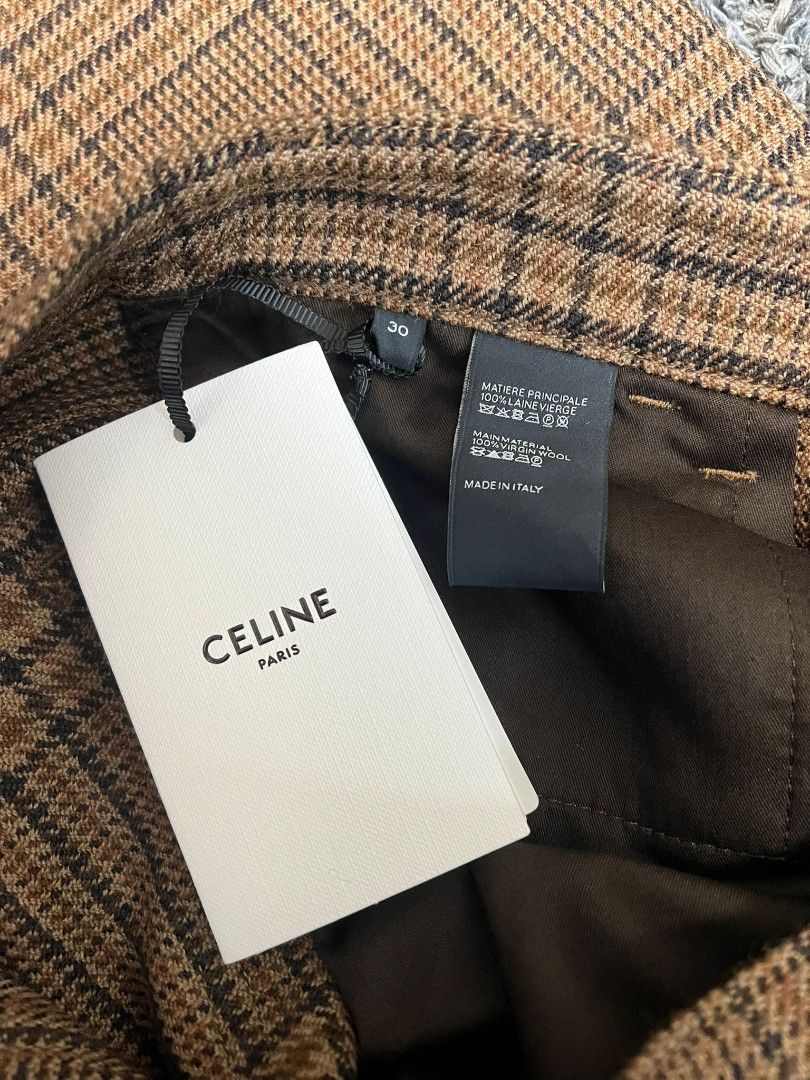 Celine homme by Hedi FW23 Prince of Wales Check Dylan Flare Denim, 男裝 ...