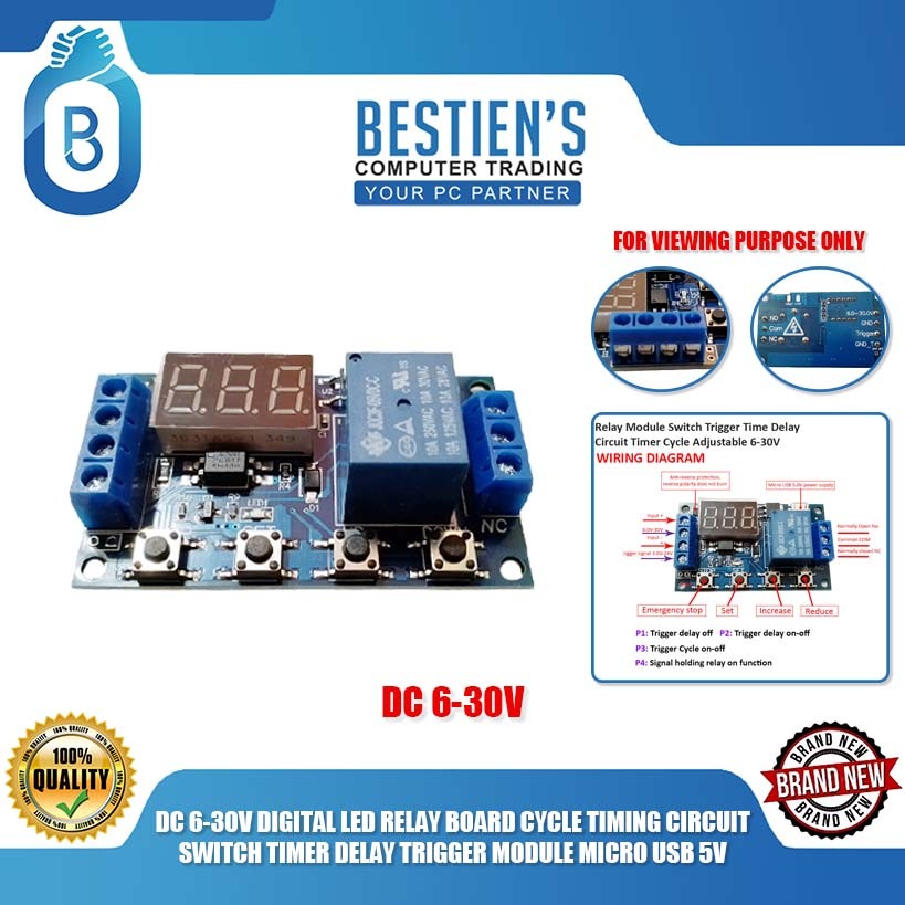 DC 6-30V DIGITAL LED RELAY BOARD CYCLE TIMING CIRCUIT SWITCH TIMER ...