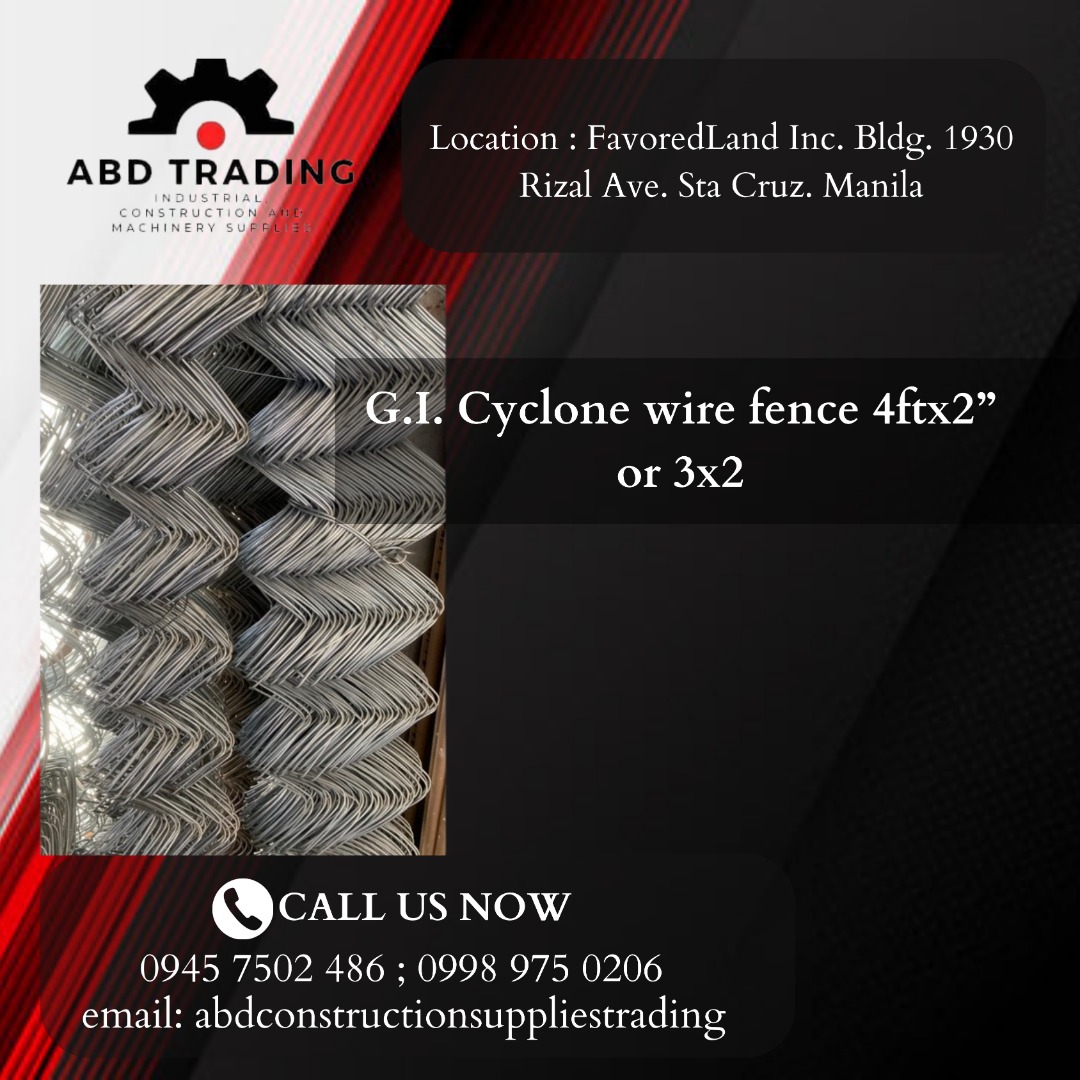 G.I. Cyclone wire fence 4ftx2” or 3x2, Commercial & Industrial ...