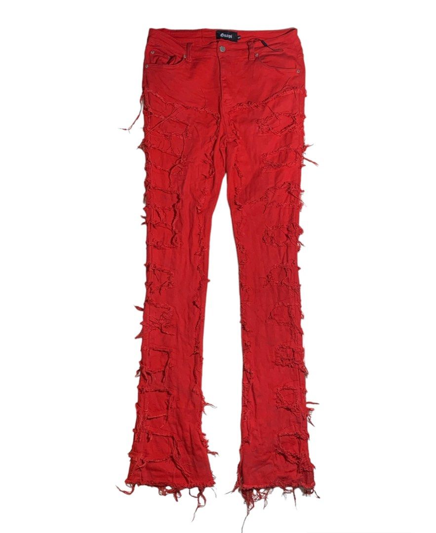 Guapi red stack jeans, Women's Fashion, Bottoms, Jeans & Leggings on ...