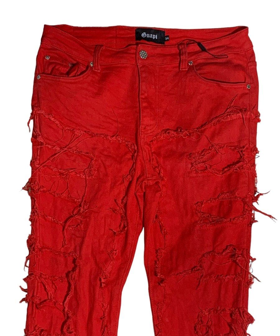 Guapi red stack jeans, Women's Fashion, Bottoms, Jeans & Leggings on ...