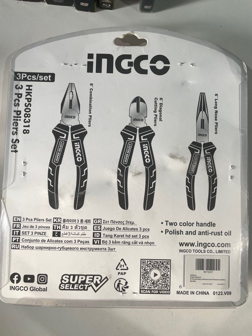 Ingco Pliers set, Commercial & Industrial, Construction Tools ...