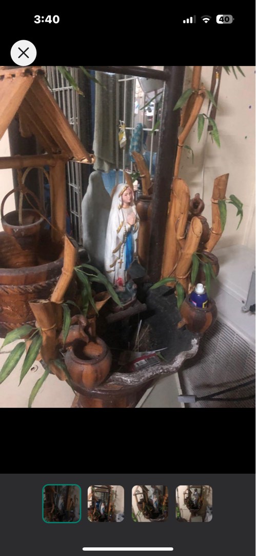 Mama Mary stand with water fountain, Furniture & Home Living, Home ...