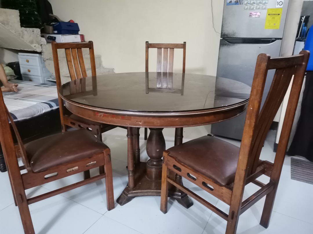 Narra Dining Set 4 seater, Furniture & Home Living, Furniture, Tables ...