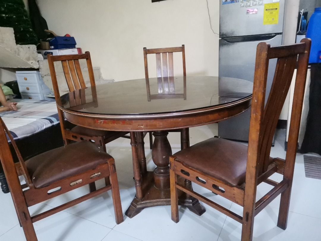 Narra Dining Set 4 seater, Furniture & Home Living, Furniture, Tables ...