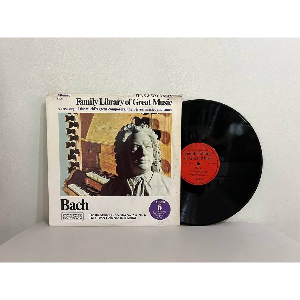 Plaka Classical Funk & Wagnalls Bach album 6 Vintage Vinyl Record LP A3 ...
