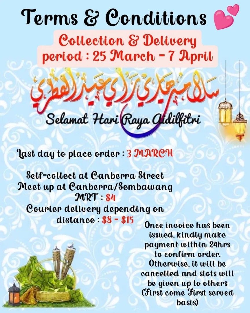 Raya 2024 Open Orders, Food & Drinks, Homemade Bakes on Carousell