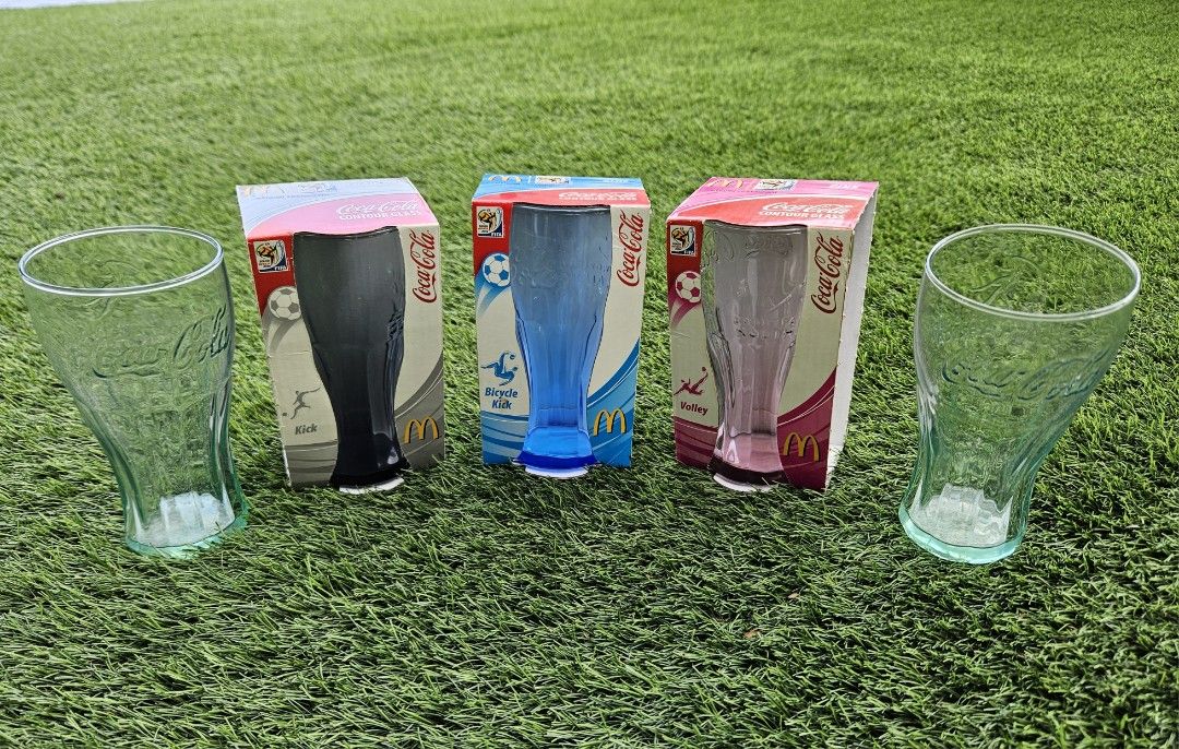 Set of 5 Coca-Cola Contour Glass FIFA World Cup 2010, Furniture & Home ...