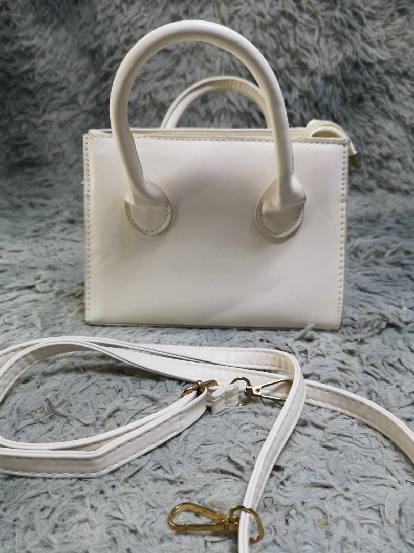 Solid White Square Two Way Bag, Women's Fashion, Bags & Wallets, Cross ...