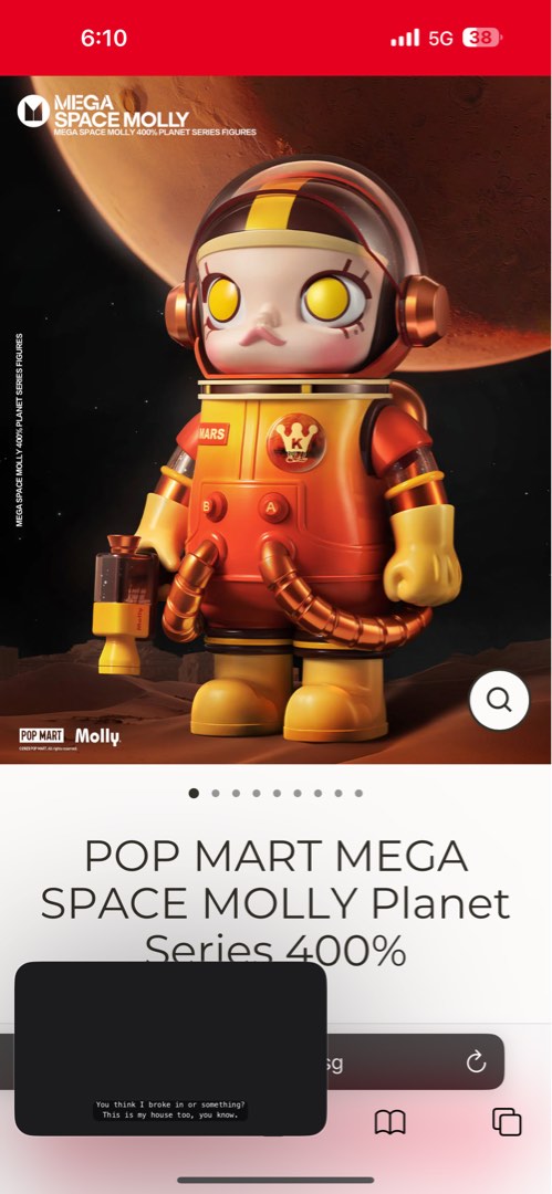 SPACE Molly 400% (MARS), Hobbies & Toys, Toys & Games on Carousell