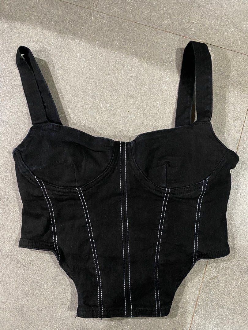 Zara denim corset/bustier top, Women's Fashion, Tops, Others Tops on ...
