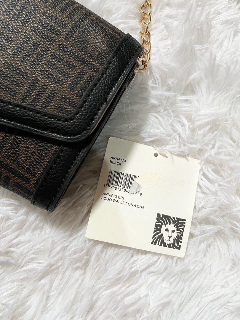 Anne Klein Logo Wallet on a chain crossbody bag - black, Women's ...