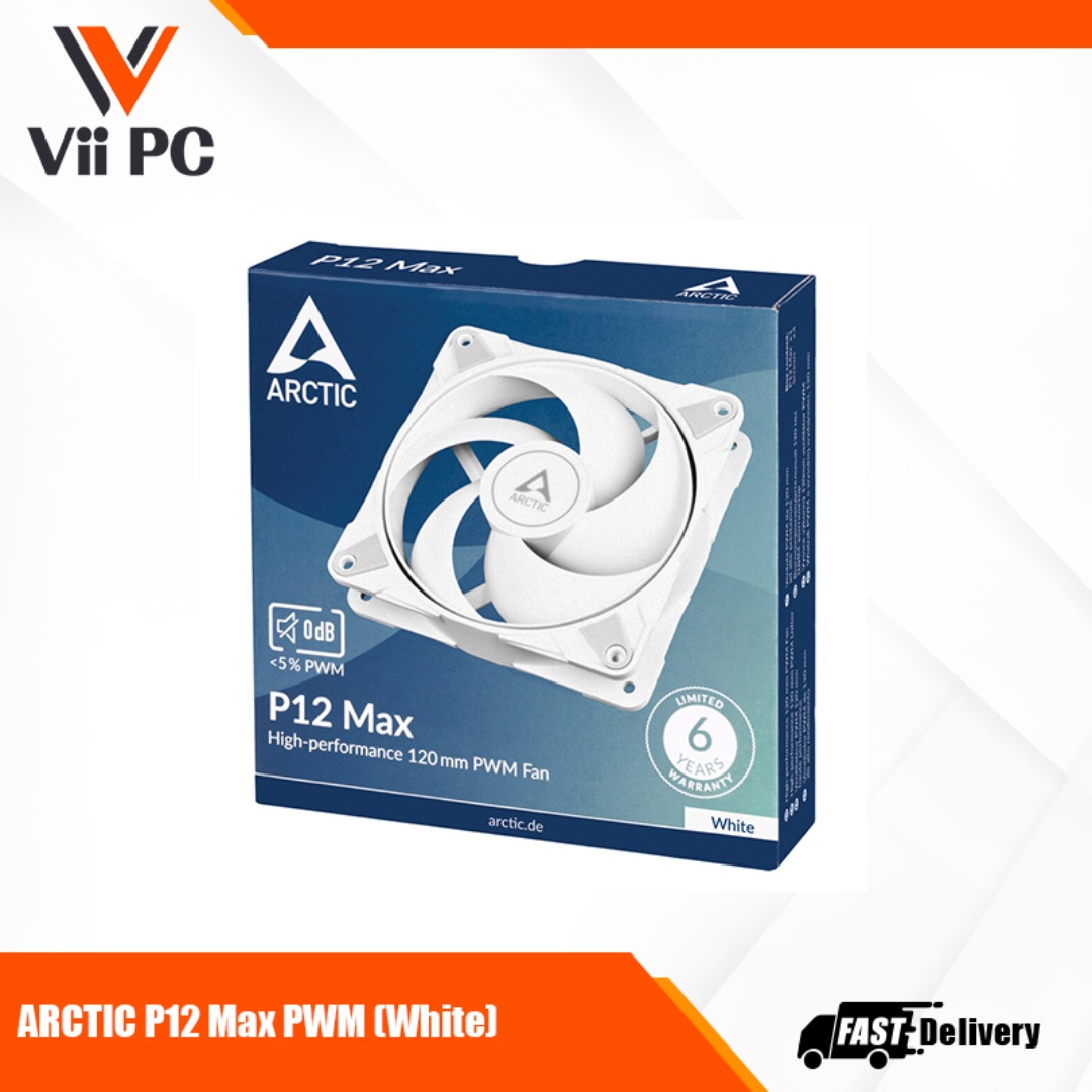 Arctic P12 Max High Performance 120 mm Fan 3300 RPM Non-ARGB Fan ...