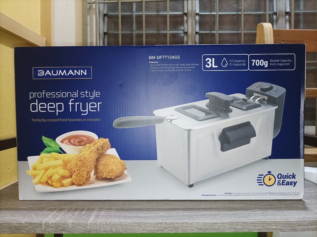 BAUMANN 3L Professional Style Deep Fryer, TV & Home Appliances, Kitchen ...