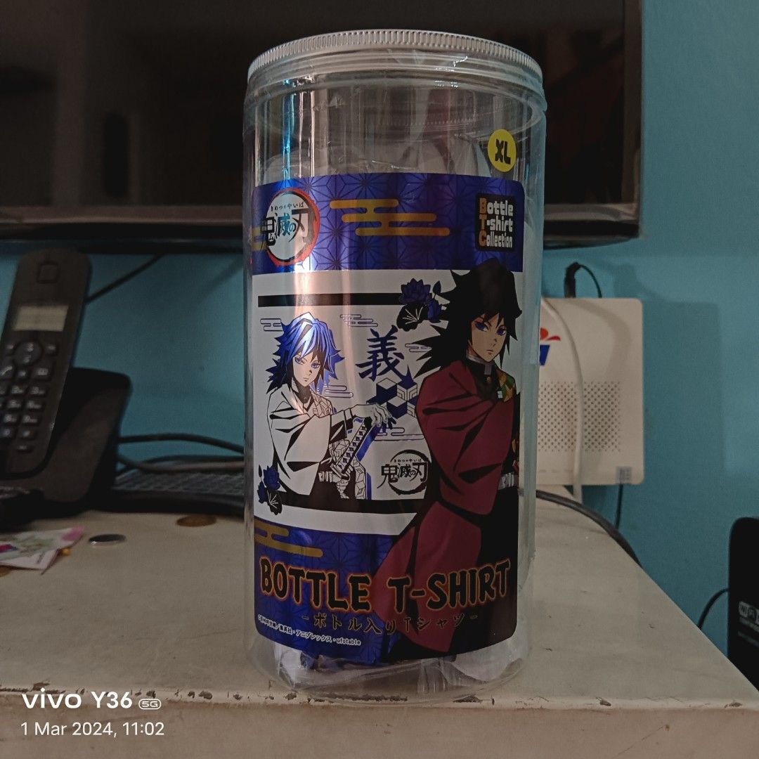 Demon Slayer bottle t-shirt, Hobbies & Toys, Toys & Games on Carousell