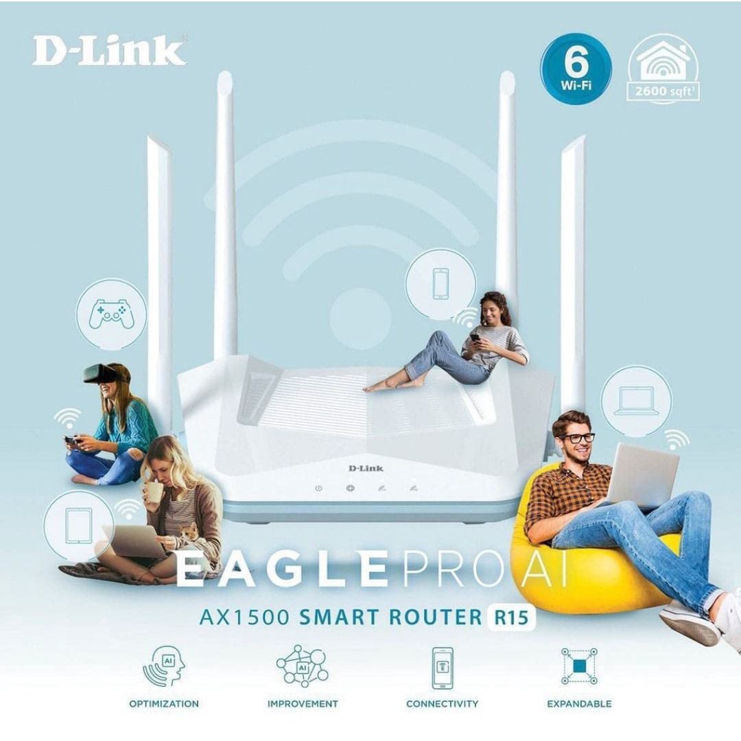 D-Link R15 WiFi-6 AX1500 EAGLE PRO AI Smart 智慧雙頻路由器 [行貨,三年原廠保用,實體店經營 ...